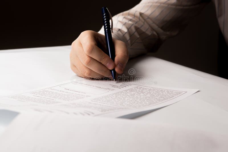 Man signing a contract stock image. Image of list, writting - 36705045