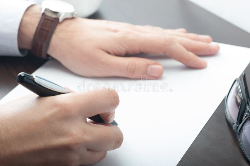 Signing a blank check stock photo. Image of dollars, fees - 15697654
