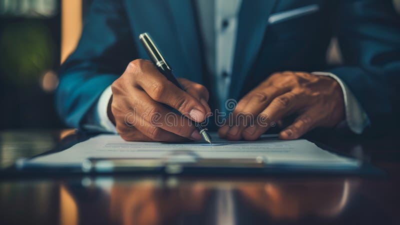 A Man Signing Important Documents.AI Generated Image Stock Image ...