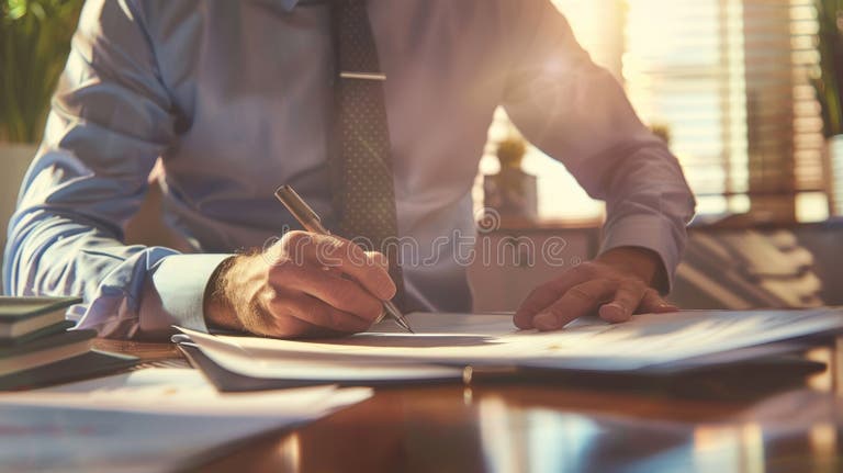 The Man Signing Documents.AI Generated Image Stock Photo - Image of ...