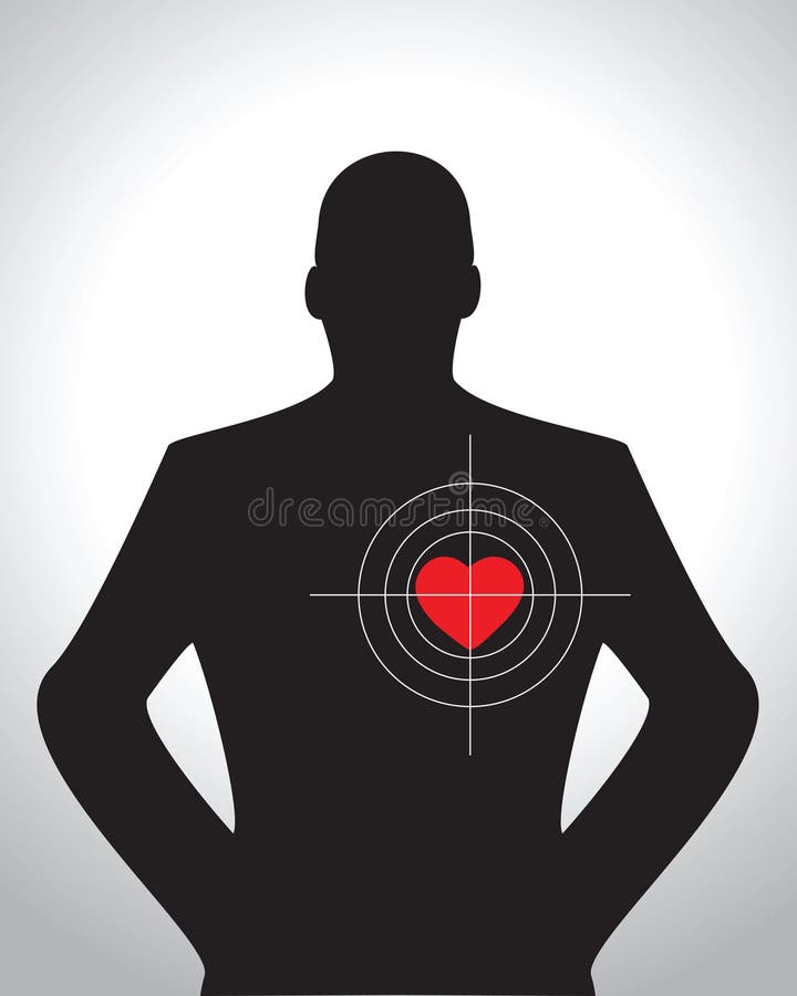 Man Silhouette As Love Target Stock Vector - Illustration of exploding ...