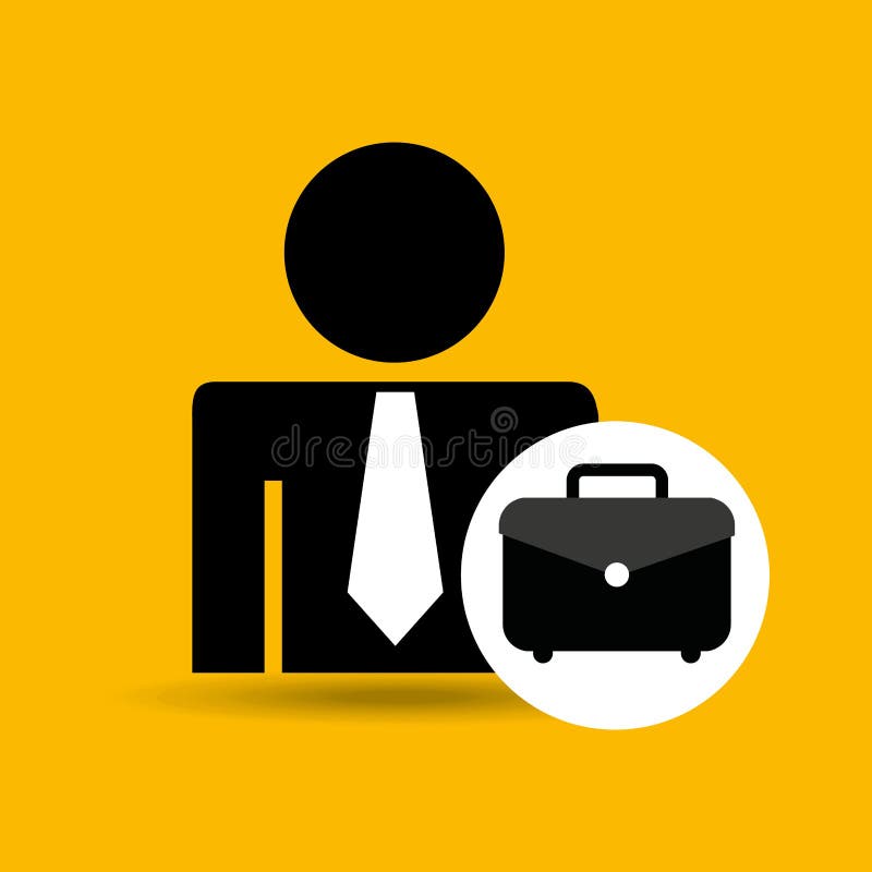 Man Silhouette Business and Portfolio Folder Design Icon Stock ...