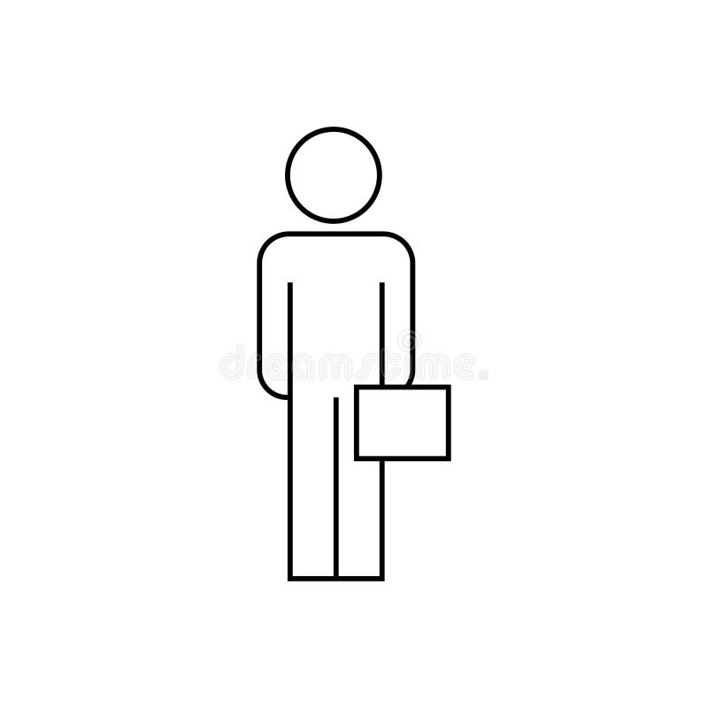 Man Silhouette with Case Icon EPS TEN Stock Illustration - Illustration ...