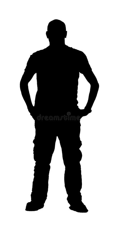Man Silhouette Graphic Front View Stock Illustration - Illustration of ...