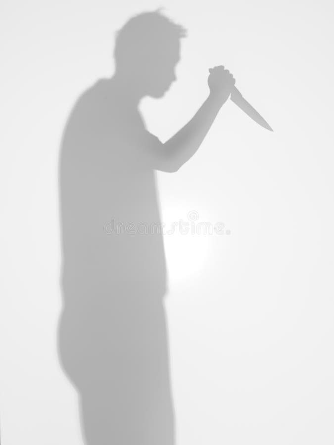 Man Silhouette Holding a Knife, Diffuse Surface Stock Image - Image of ...