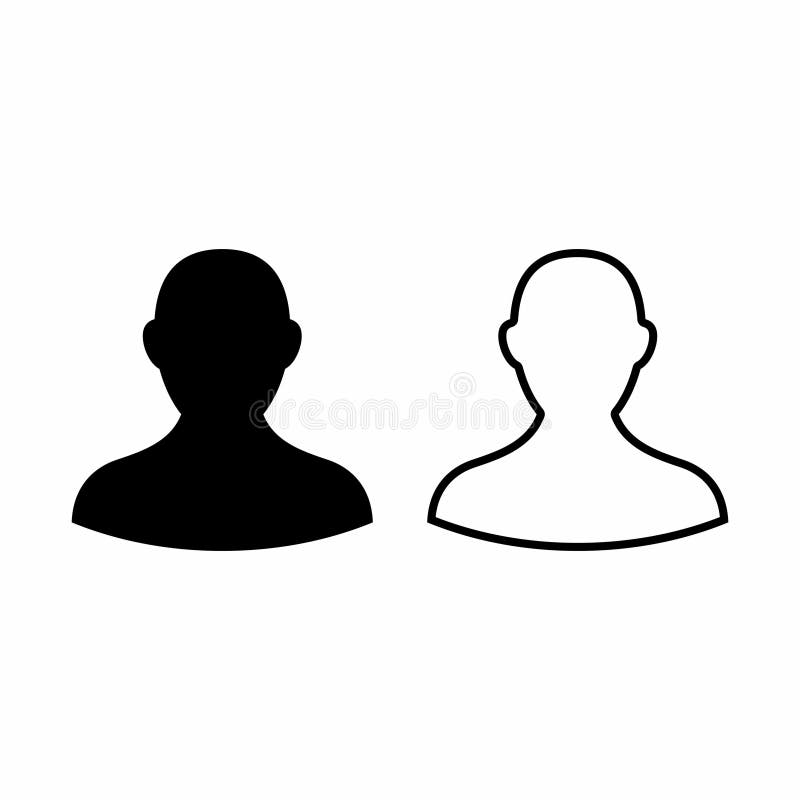 Man Silhouette Icon. Vector User or Businessman Sign Set Stock Vector ...