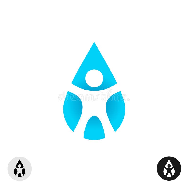 Man Silhouette Inside of the Drop Symbol Stock Vector - Illustration of ...