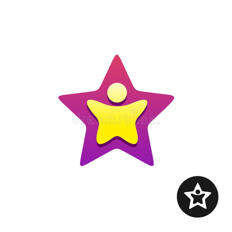 Man Silhouette Inside a Star Shape Colorful Logo Stock Vector ...