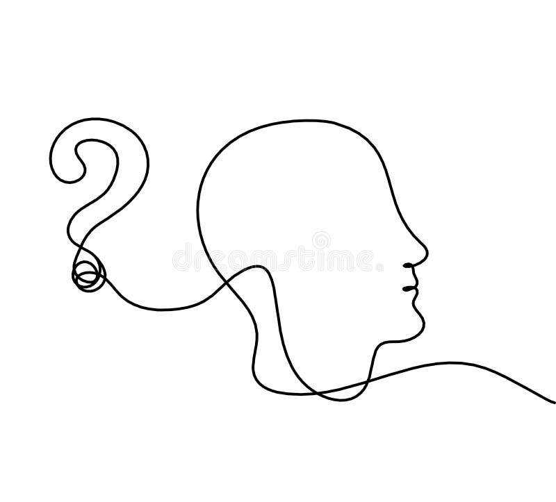 Man Silhouette Profile with Question Mark Stock Vector - Illustration ...