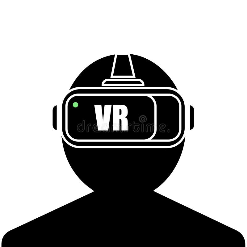 Silhouette Man Wearing Virtual Reality Device VR Playing Game, Move ...