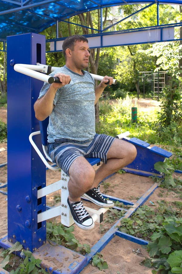 Man on the Simulator, Physical Culture Stock Image - Image of exercise ...