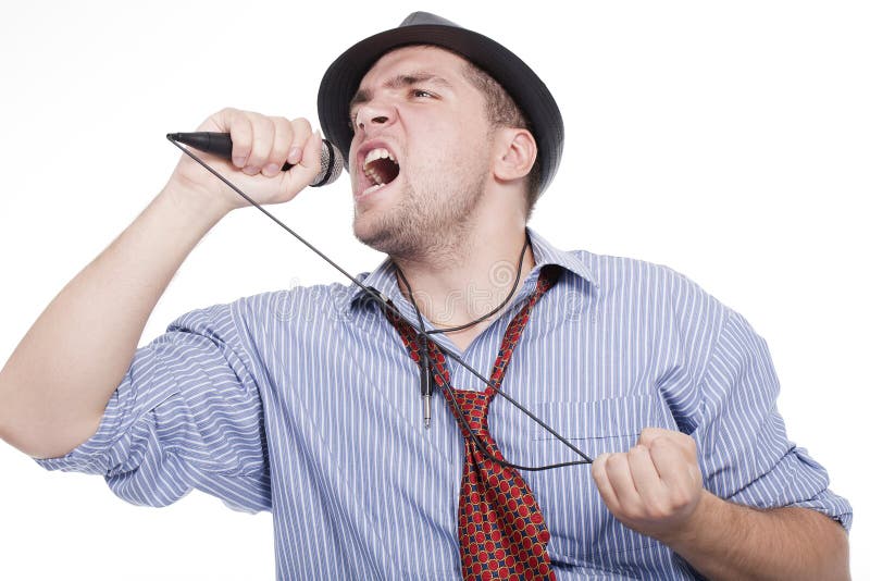 Man singing stock photo. Image of karaoke, people, entertainer - 20556692