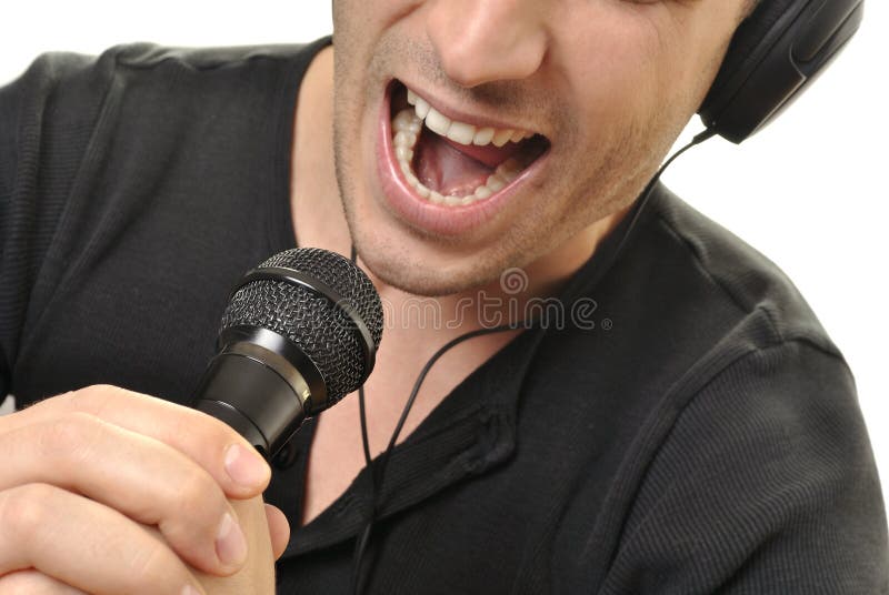 Man singing stock image. Image of hand, happy, attractive - 17928237