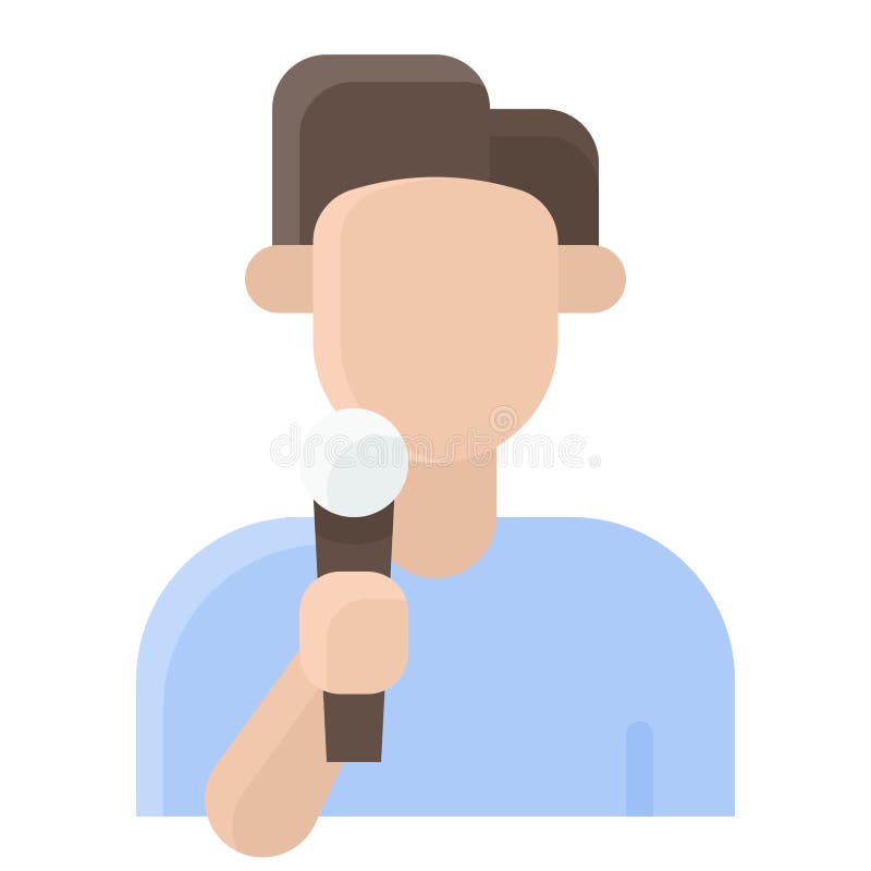 Man Singing Icon, Birthday Party Related Vector Illustration Stock ...