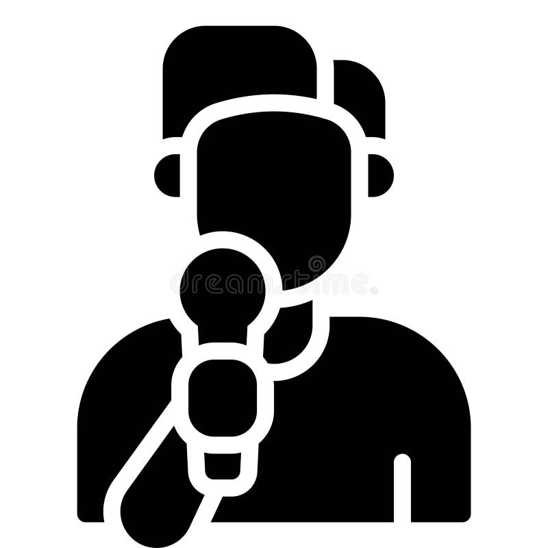 Man Singing Icon, Birthday Party Related Vector Illustration Stock ...