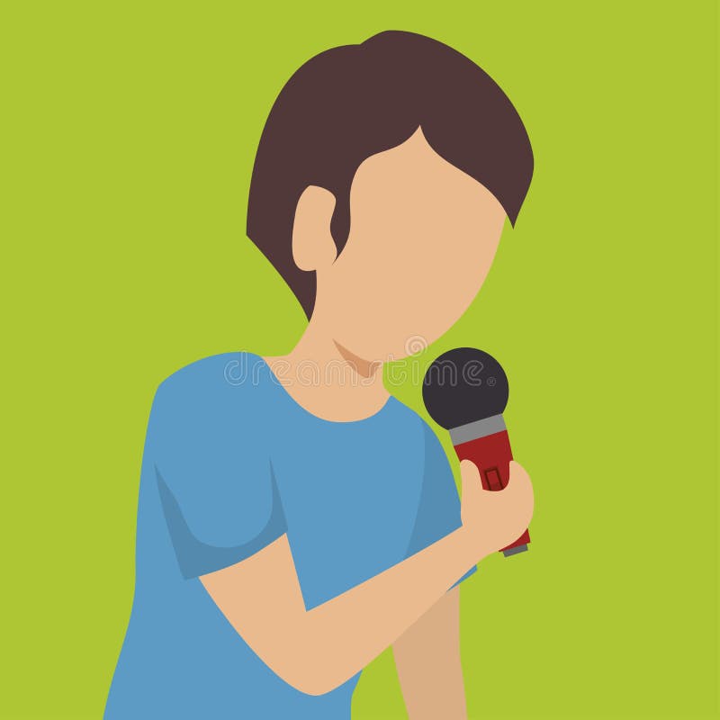 Man Singing Isolated Icon Design Stock Illustration - Illustration of ...