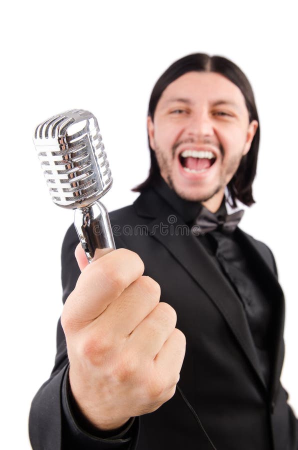 The Man Singing in the Karaoke Club Stock Photo - Image of musical ...