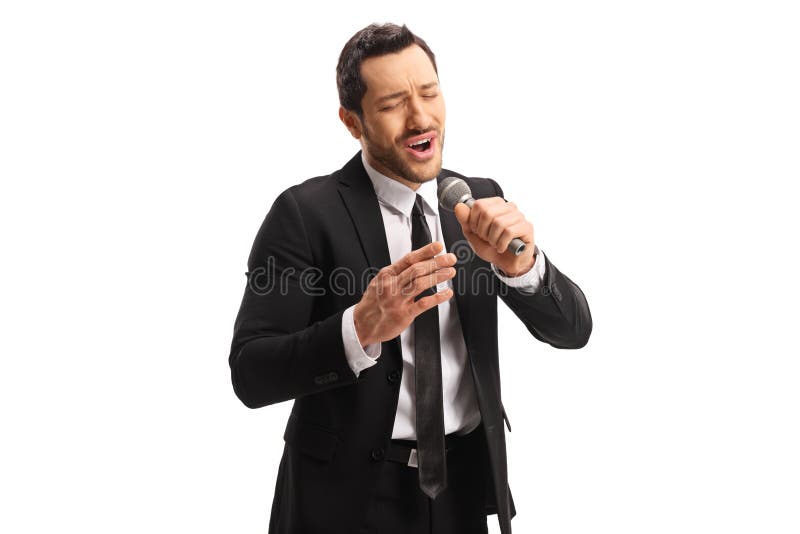 Man Singing Pose Holding Microphone Stock Photos - Free & Royalty-Free ...