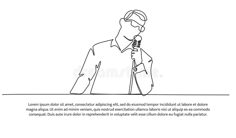 Line Drawing Person Singing Stock Illustrations – 352 Line Drawing ...
