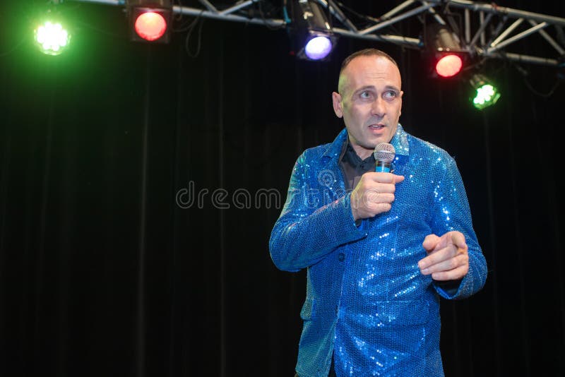 Man singing on stage stock image. Image of passion, perform - 120760729