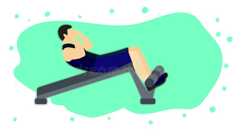 Man Sit Ups Exercise Tutorial for a Fit and Healthy Lifestyle, Looping ...