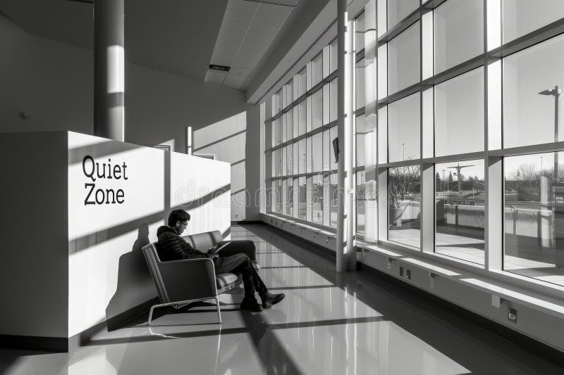 A Moment of Quiet in the Library Stock Illustration - Illustration of ...