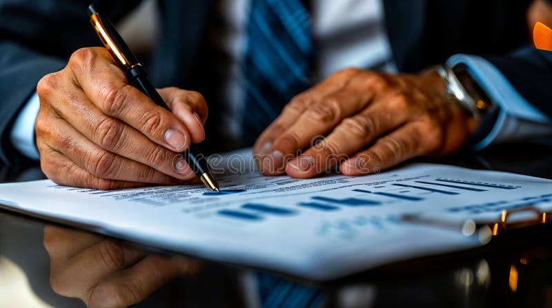 Signing Documents with Schedules. Generated Ai. Stock Illustration ...
