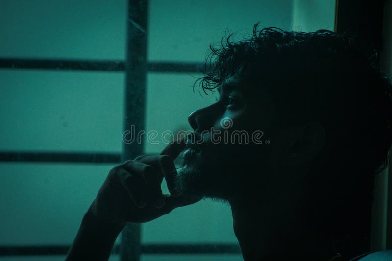 Man Sits Dim Light Deep Thought Stock Photos - Free & Royalty-Free ...