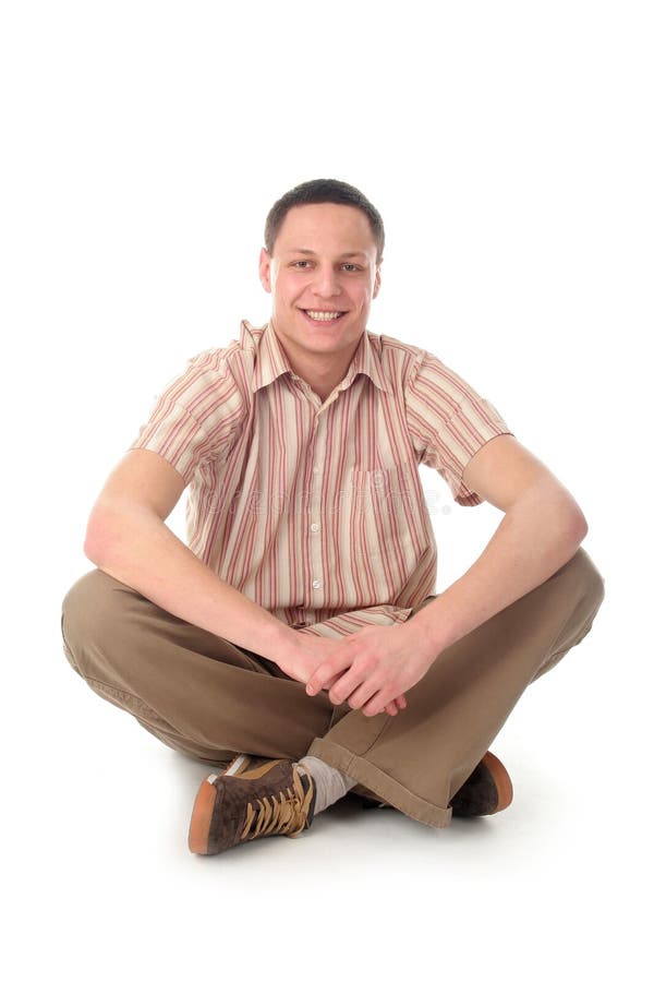 Man sitting stock image. Image of background, studio, sitting - 700817