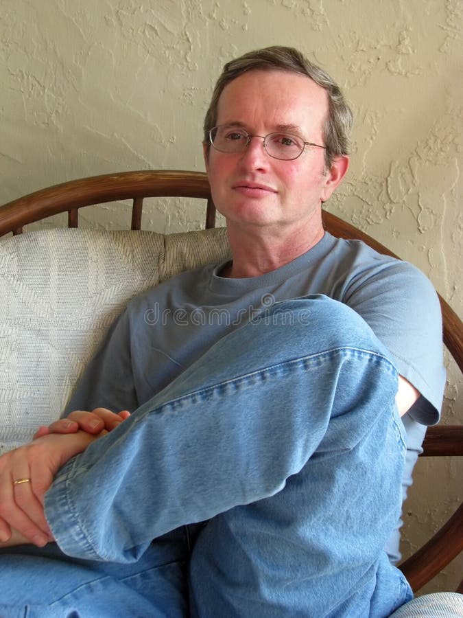 Man sitting stock image. Image of masculine, patio, relax - 7581969