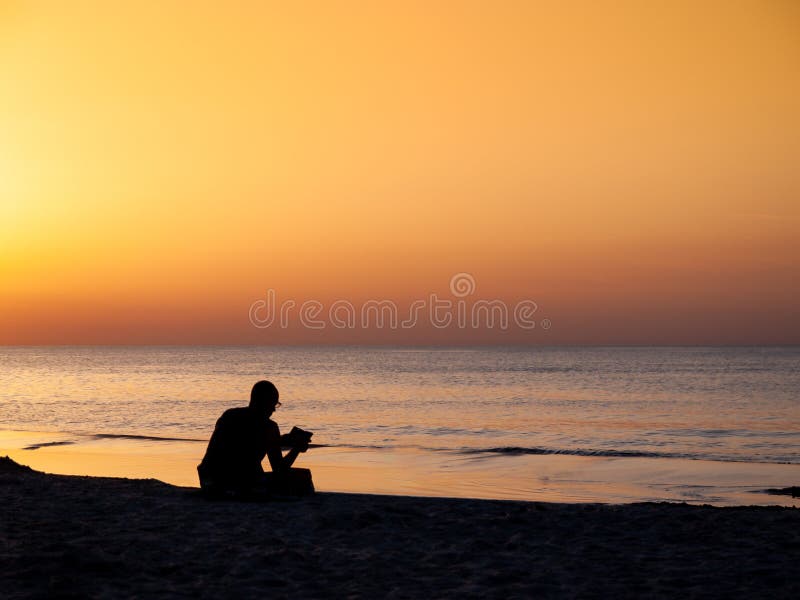 Reading a Book on the Beach Stock Image - Image of deepening, browse ...