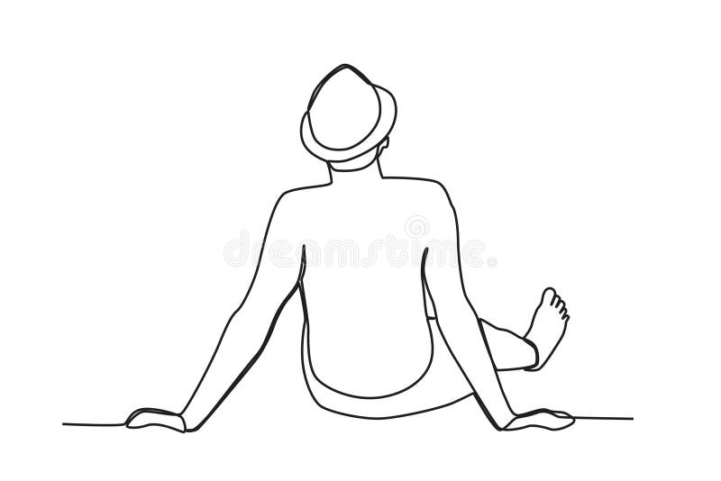A Man Sitting On The Beach Stock Vector Illustration Of Banner 279057096