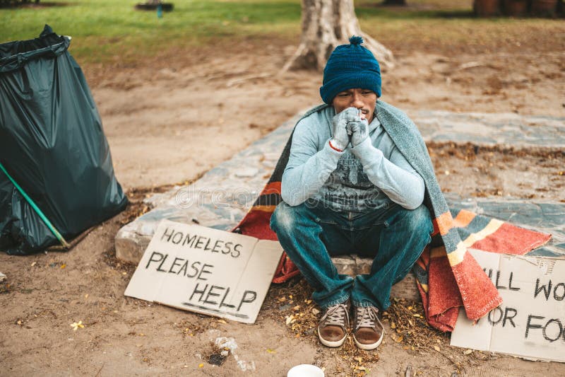 Two Beggars, Homeless People Support Each Other Stock Photo - Image of ...