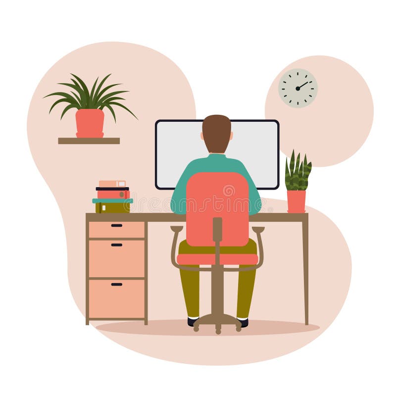 Person Behind Computer Stock Illustrations – 1,644 Person Behind ...