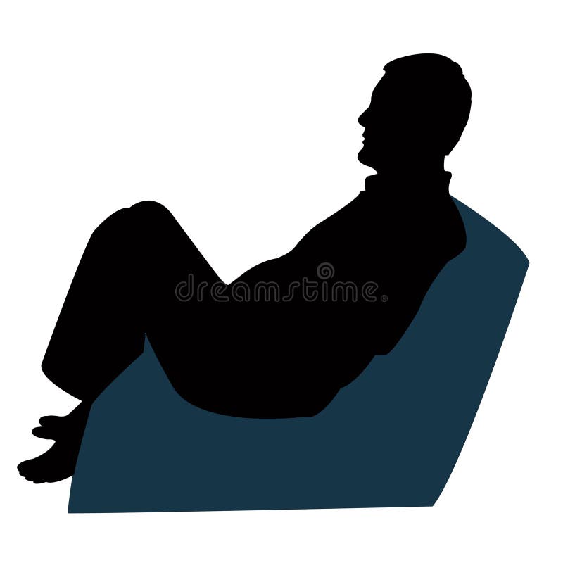 A Man Sitting Body Silhouette Vector Stock Vector - Illustration of ...