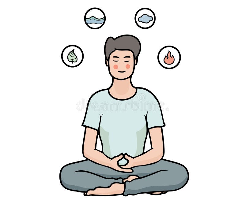 Man Sitting for Calm Meditation Stock Vector - Illustration of play ...
