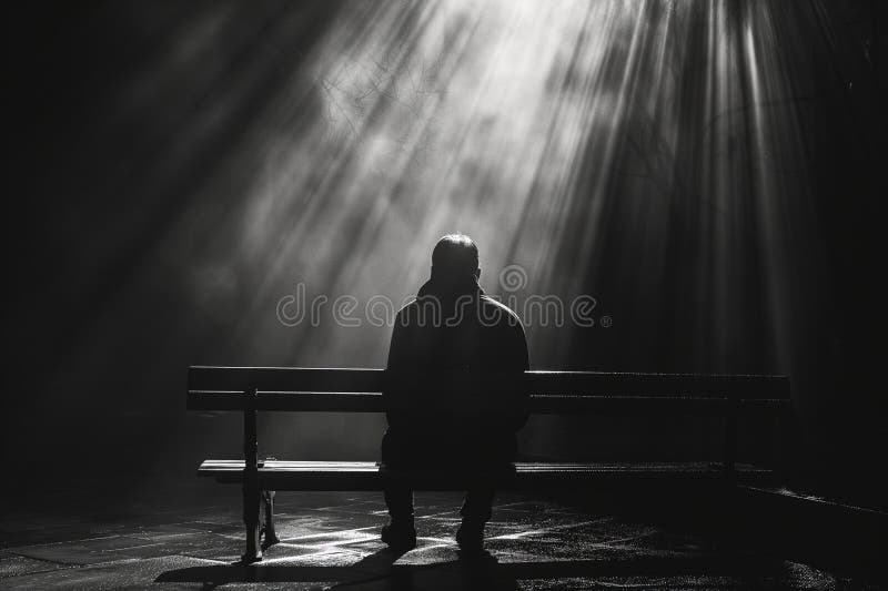 Man Sitting on a Chair - Feeling Discouraged. Generative Ai Stock ...