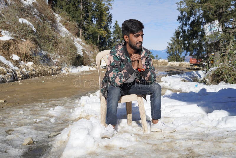 A Man Sitting in Cold Place Where Ice on the Floor Editorial Image ...