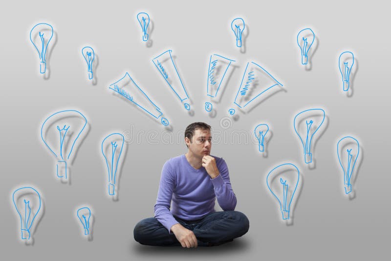 Man sitting down thinking stock image. Image of marks - 69410879