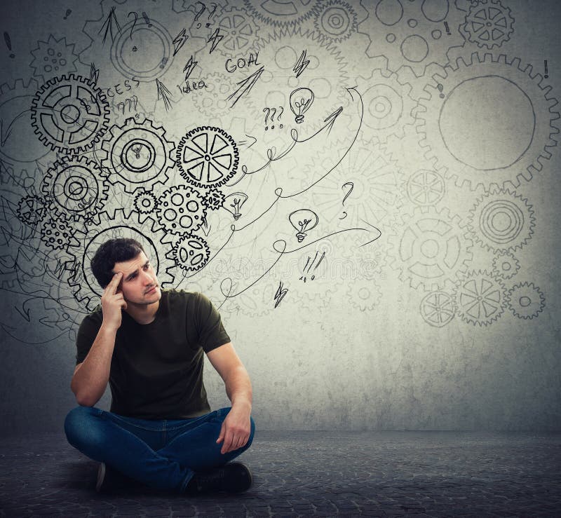 Boy Hard Thinking Close Up Portrait Stock Photo - Image of natural ...