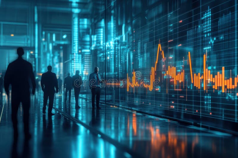 A Man is Sitting in Front of a Computer Screen with a Blue Background ...