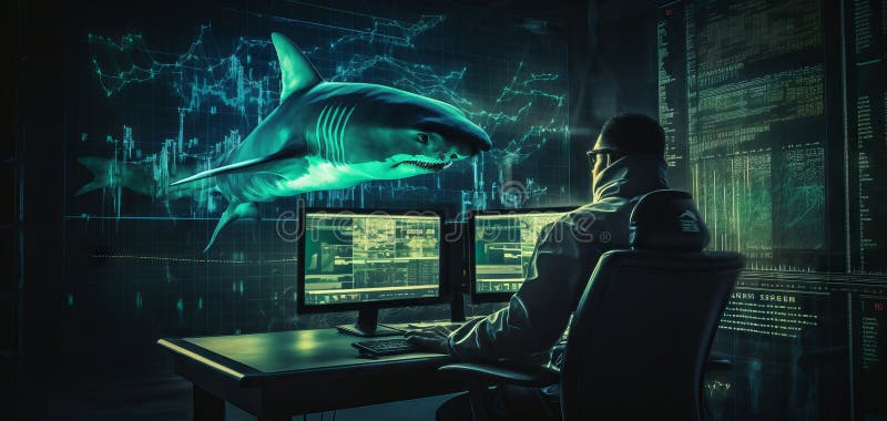 Man Sitting in Front of a Computer Screen Surrounded with Data and a ...