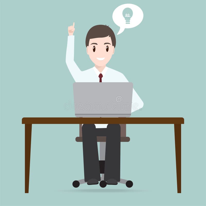 Sitting Front Work Computer Stock Illustrations – 3,435 Sitting Front ...