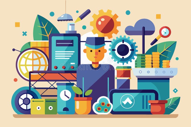 A Man Sitting in Front of a Varied Pile of Objects, Upcycle ...