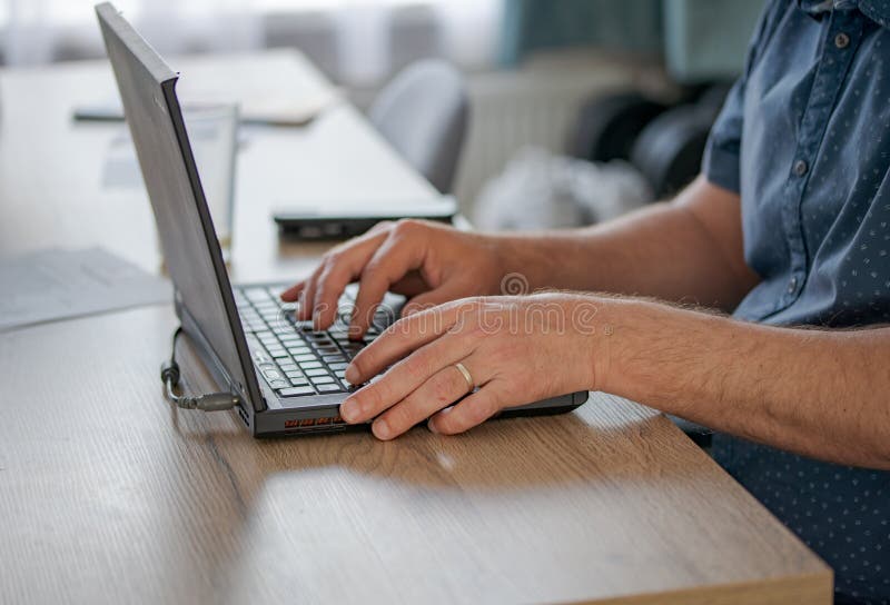 Hands typing on keyboard stock image. Image of home - 183144297