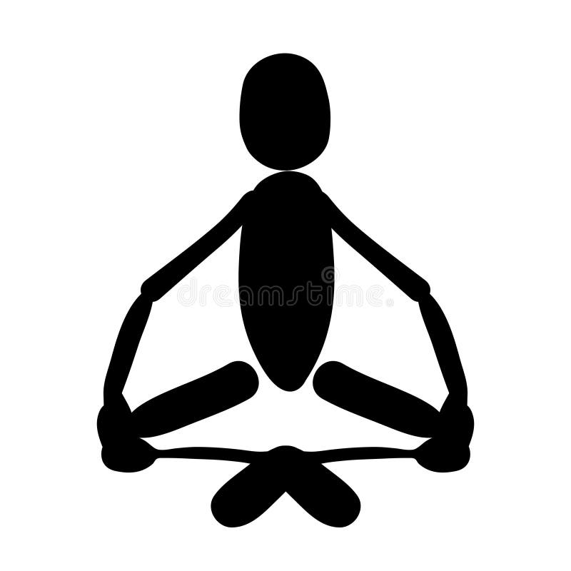 Man Sitting in Lotus Position Meditating Logo Vector Illustration Stock ...