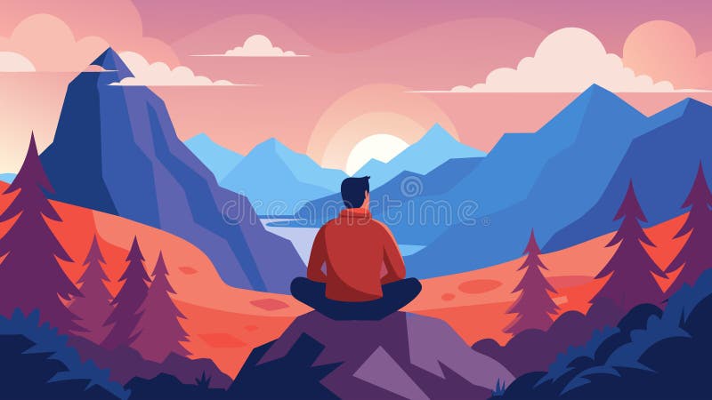 A Man Sitting on a Mountaintop Surrounded by Stunning Views and the ...