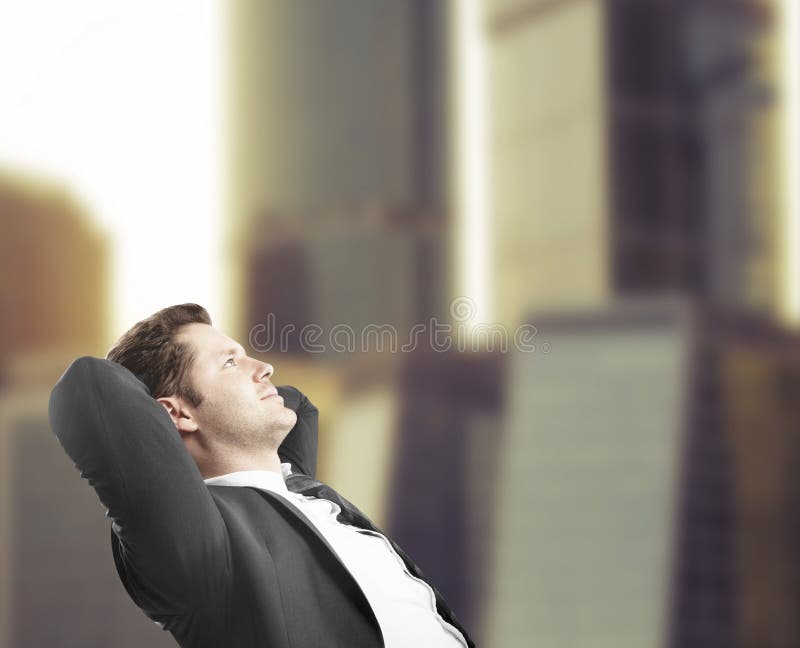 Man sitting in office stock image. Image of cheerful - 32721849