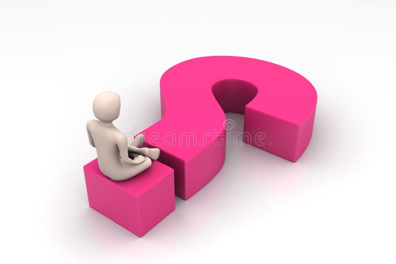 Man Sitting on a Question Mark Stock Illustration - Illustration of ...