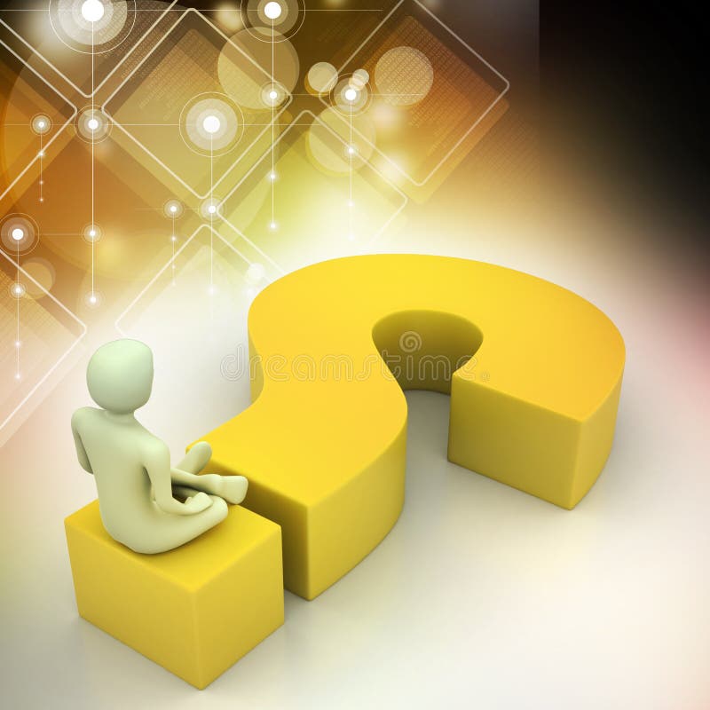 Man Sitting on a Question Mark. Business Concept Stock Illustration ...